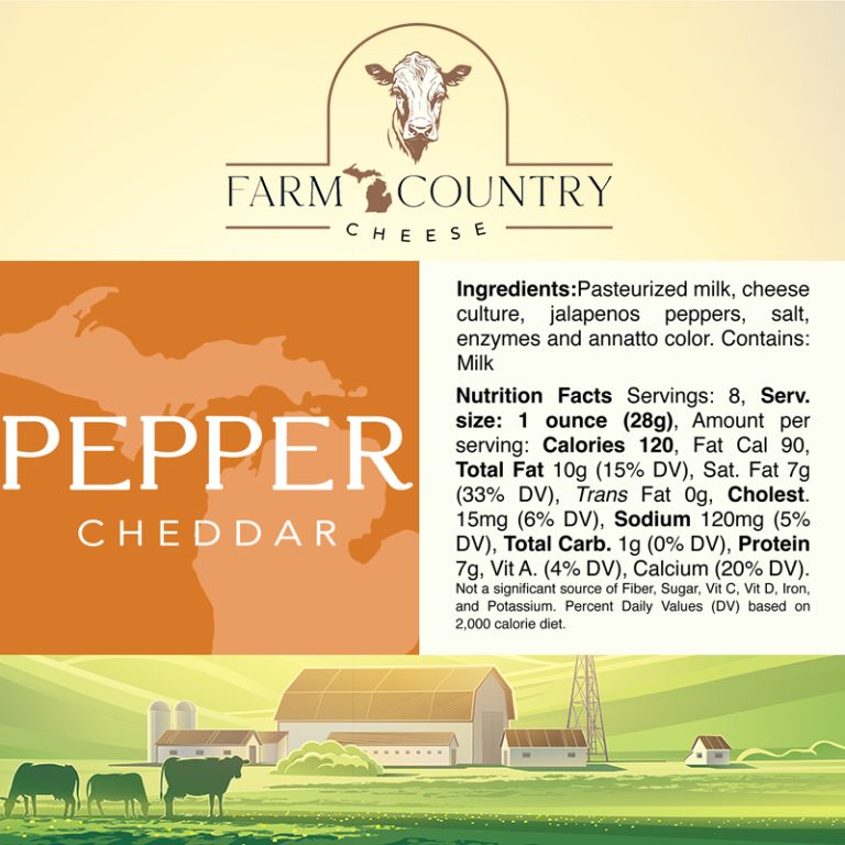 Pepper Cheddar Cheese - Farm Country Cheese